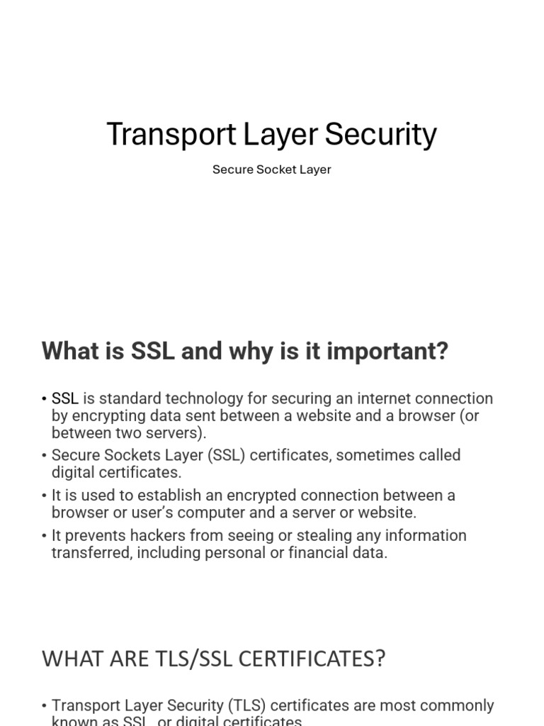 Understanding SSL/TLS Security Protocols | PDF | Transport Layer ...