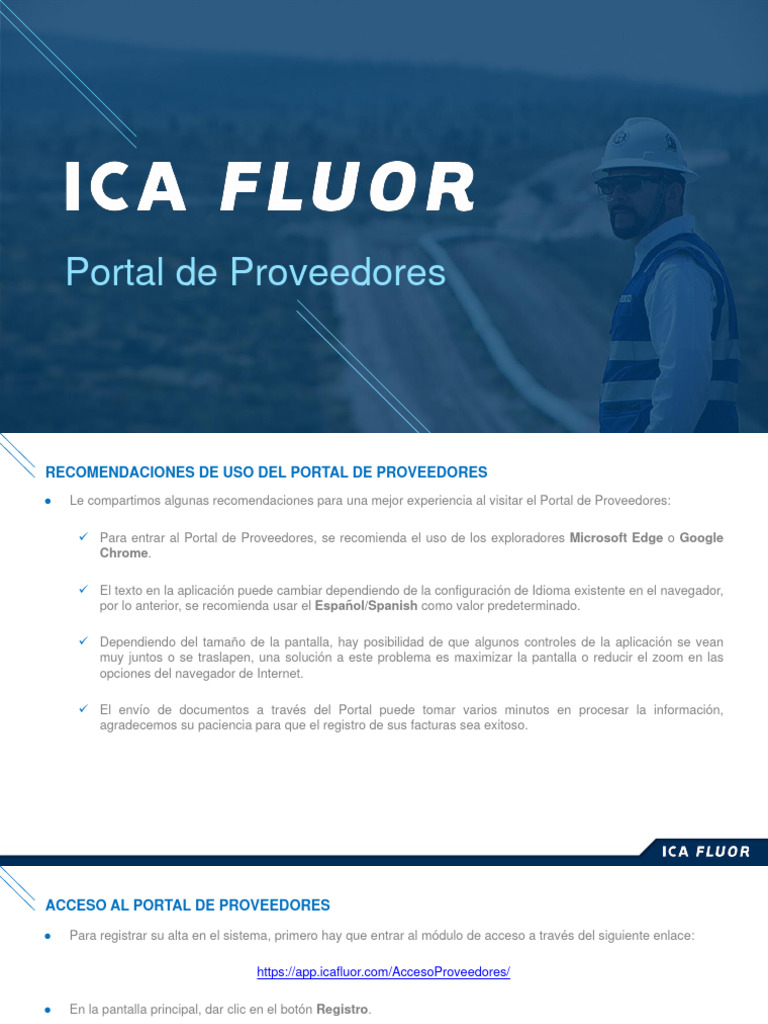 Manual de Usuario - Portal de Proveedores ICA | PDF | Archivo de computadora | Software