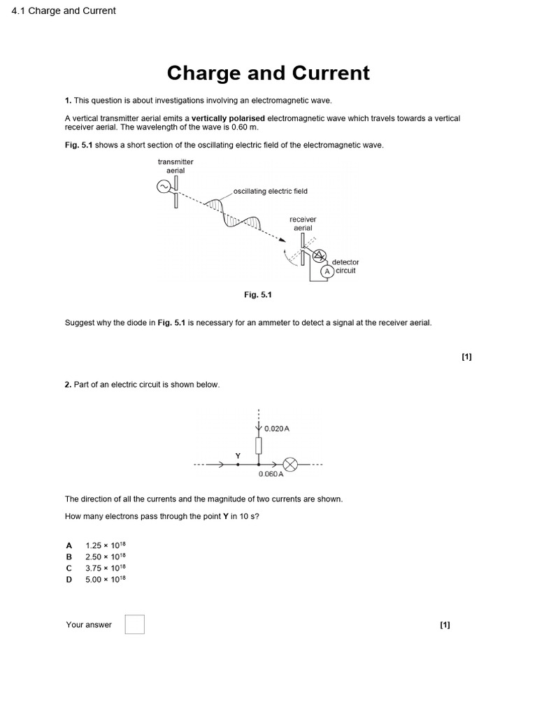 Understanding Charge and Current Concepts | PDF | Electric Current ...