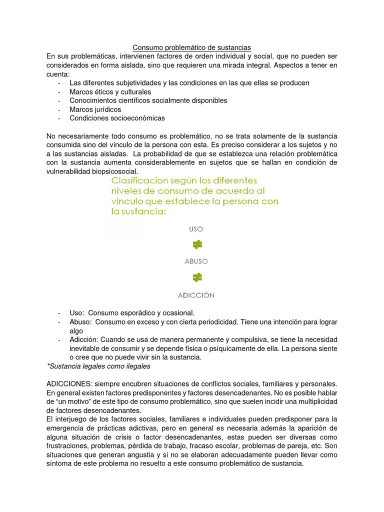 Consumo Problematico de Sustancias | PDF | Sicología | Ciencias del ...