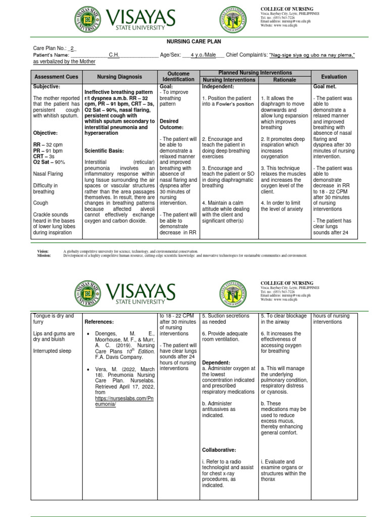 NCP#2-Ineffective Breathing Pattern | PDF | Breathing | Lung