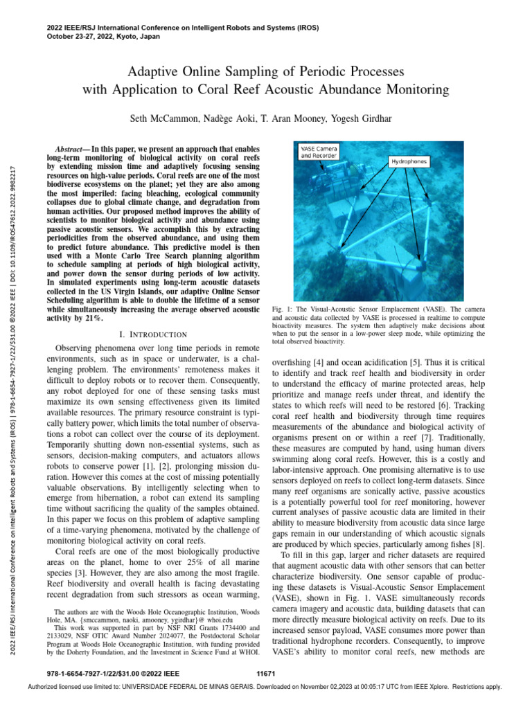 Adaptive Online Sampling of Periodic Processes With Application To Coral Reef Acoustic Abundance ...