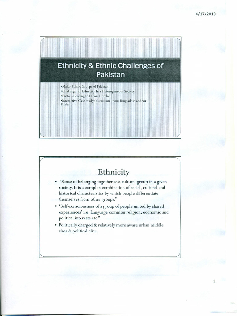 Slides Lecture 9 Ethnicity | PDF