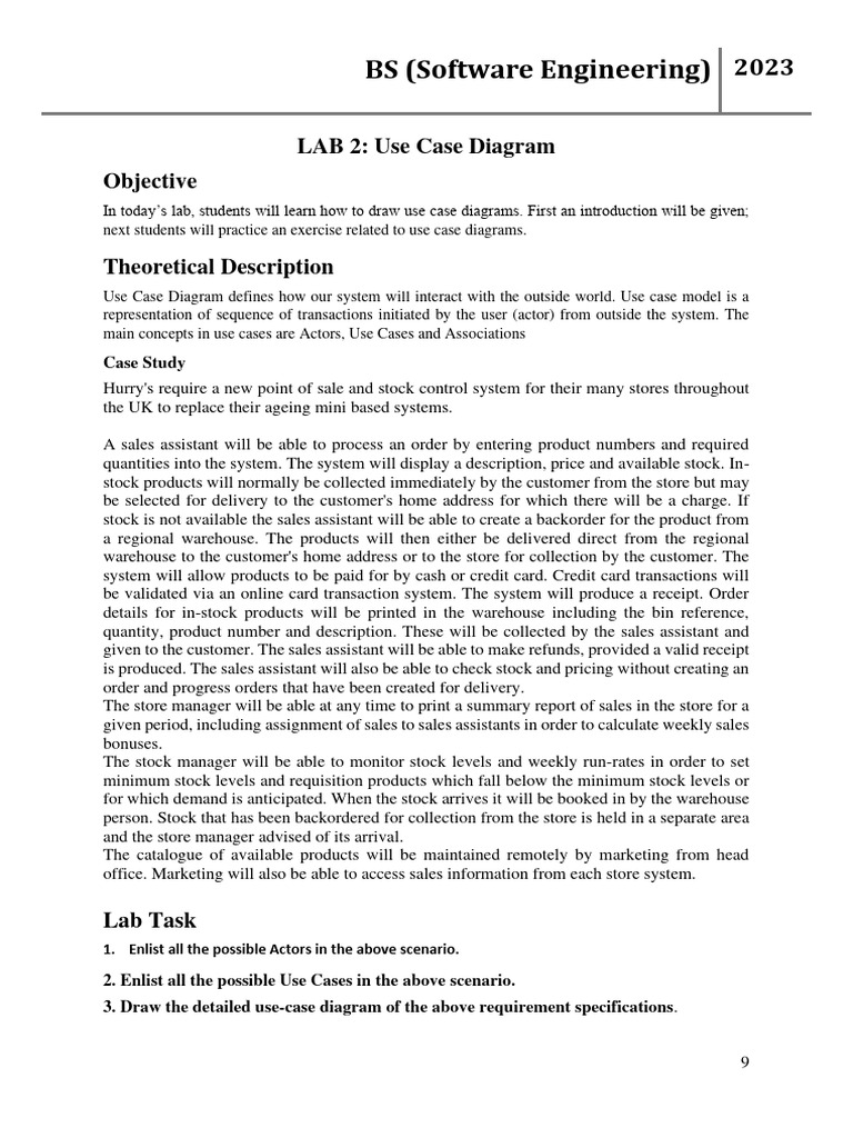 Sda - Lab 2 | Download Free PDF | Use Case | Receipt Sda - Lab 2 | Download Free PDF | Use Case | Receipt