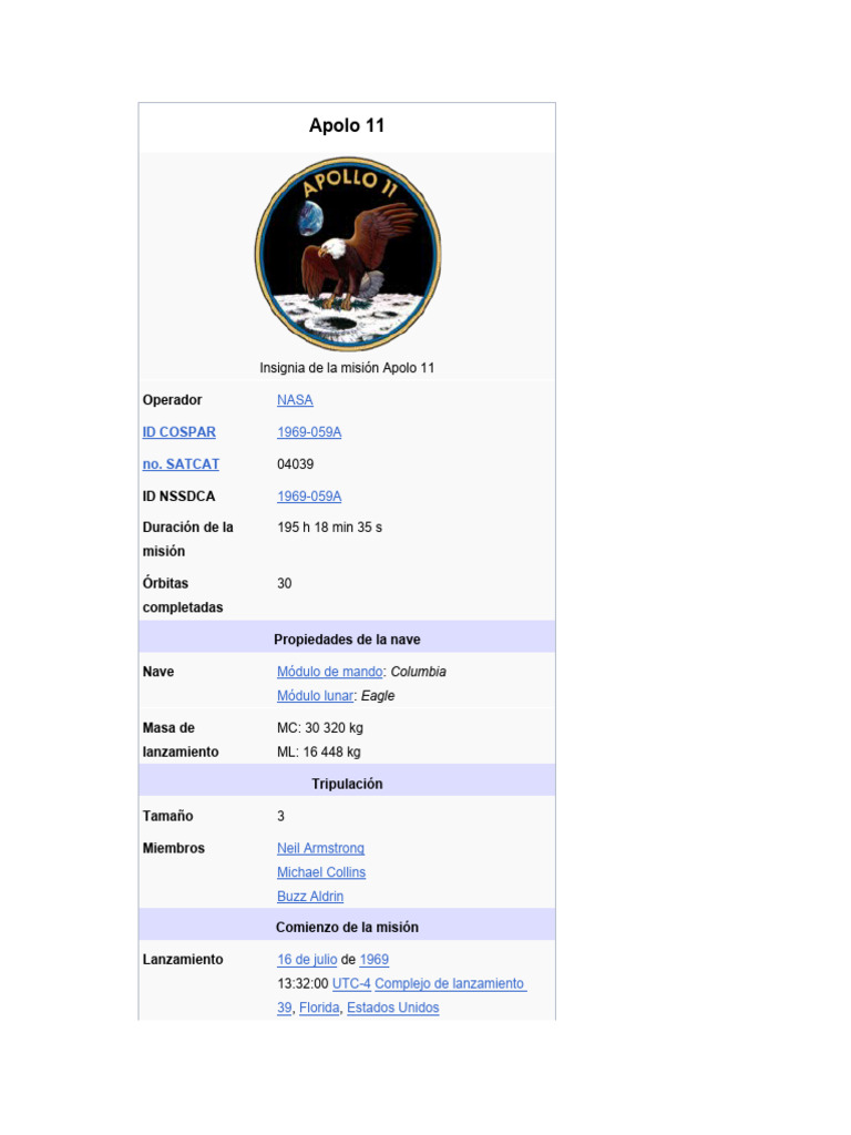 Apolo 11 | PDF | Apolo 11 | Programa Apolo