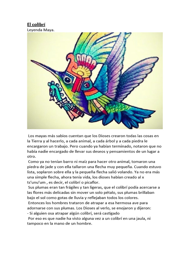 El colibrí Leyenda | PDF