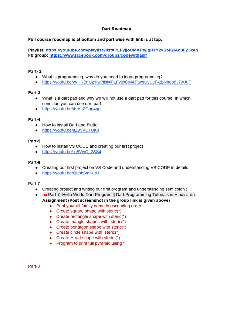 Dart Roadmap | PDF | Data Type | Area