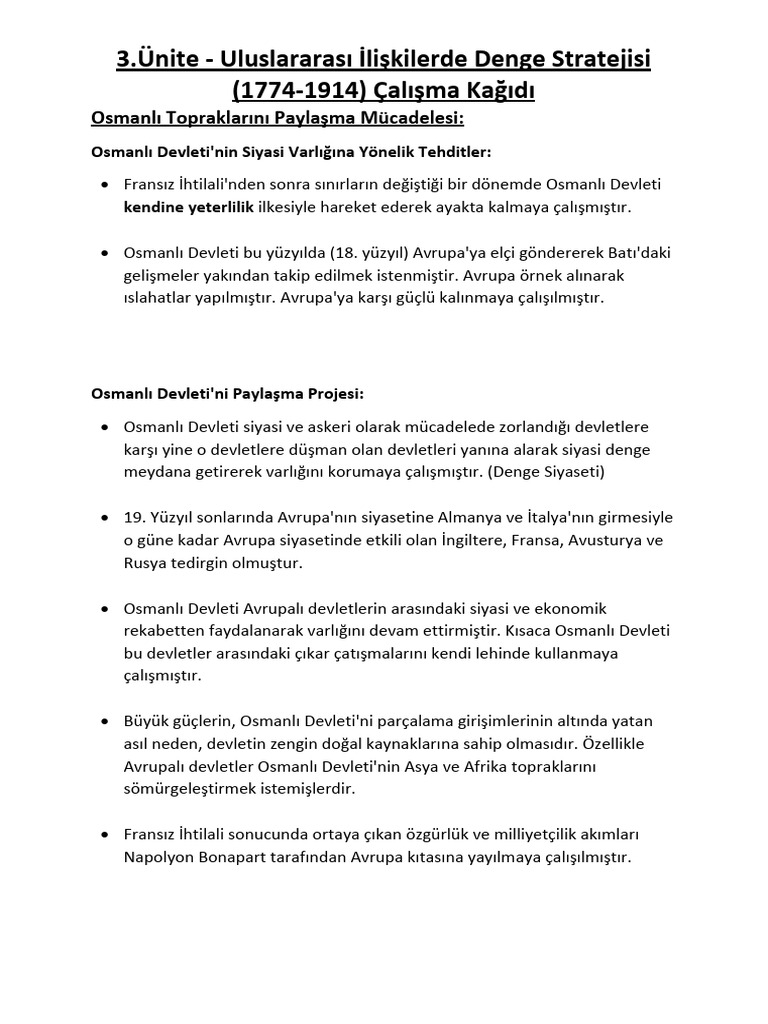 3.nite Uluslararaslikilerdedengestratejisi1774 1914almakad | PDF