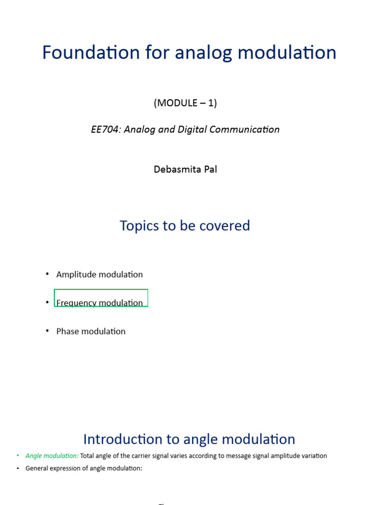 4 Angle Modulation Pdf Frequency Modulation Modulation