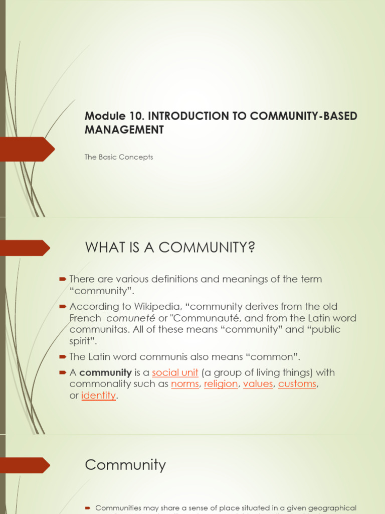 Module 10 Introduction To Community Management | PDF | Community ...