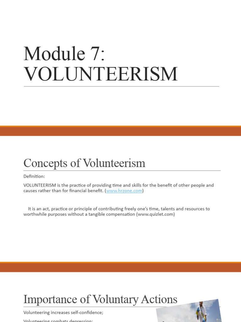 Module 7 Volunteerism | PDF | Volunteering | Travel Visa