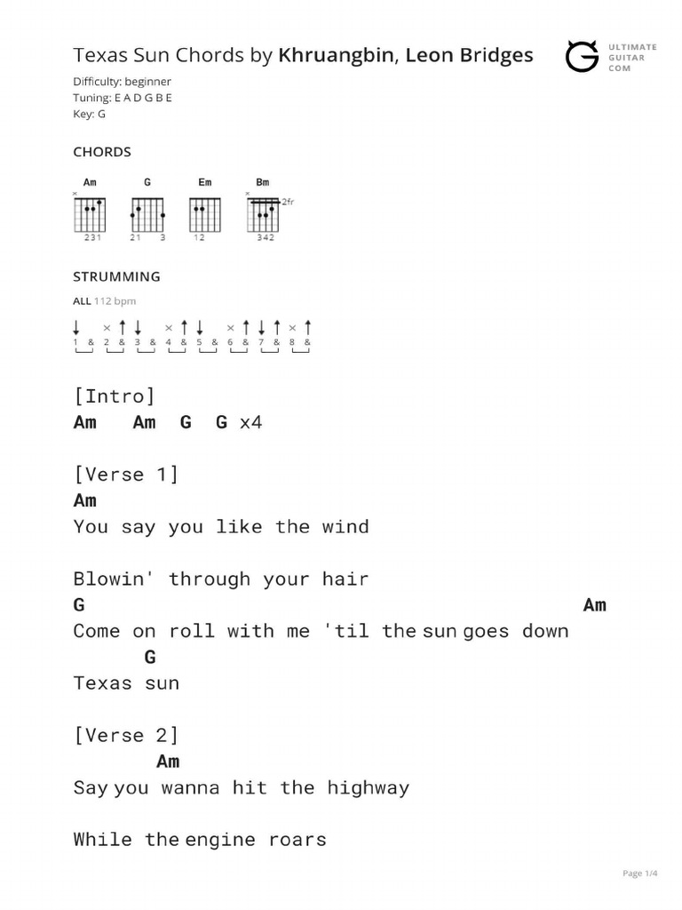 Texas Sun Chords | PDF