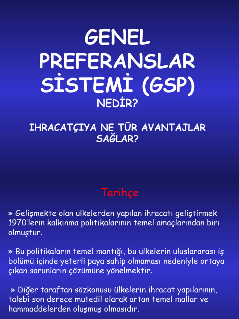 Ders 4 - Genel Preferanslar Si̇stemi̇ (GSP) | PDF