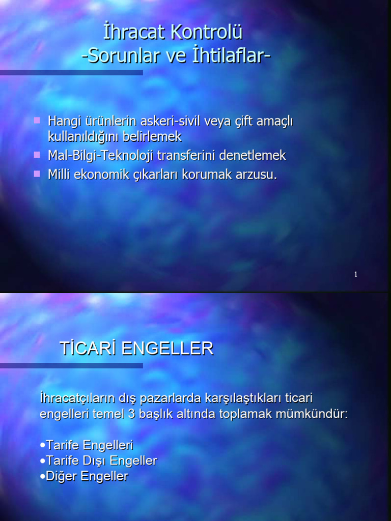 DERS 13 - İhracat Kontrolü | PDF