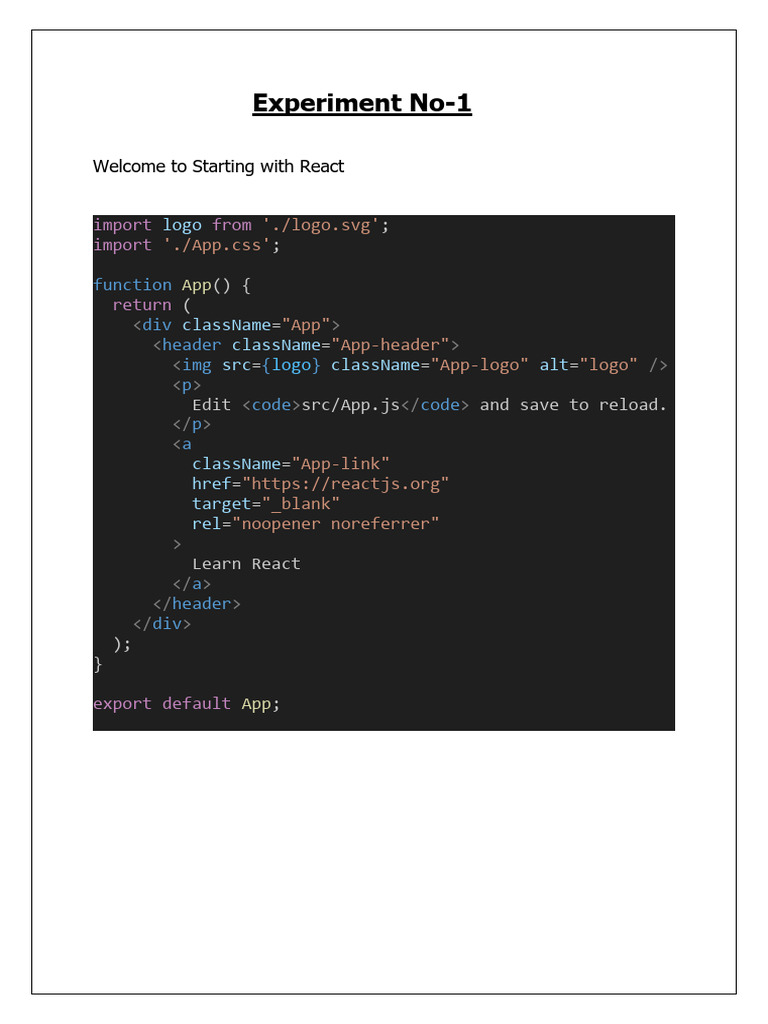 React Lab | PDF | Java Script | Constructor (Object Oriented Programming) React Lab | PDF | Java Script | Constructor (Object Oriented Programming)