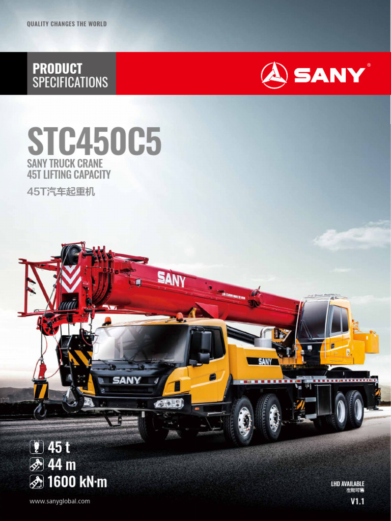Sany Crane-Brochure STC450C5-154431 | Download Free PDF | Crane (Machine) | Axle