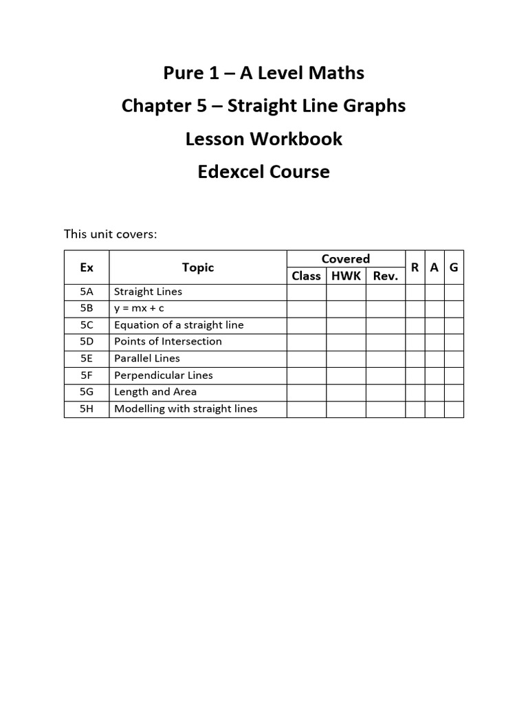 A Level Maths: Straight Line Graphs | PDF | Line (Geometry) | Area