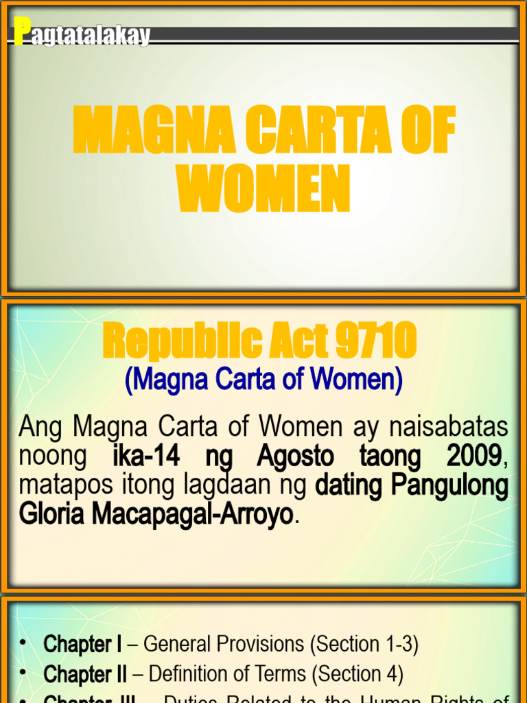 Lesson 27 Magna Carta of Women RA 9710 | PDF