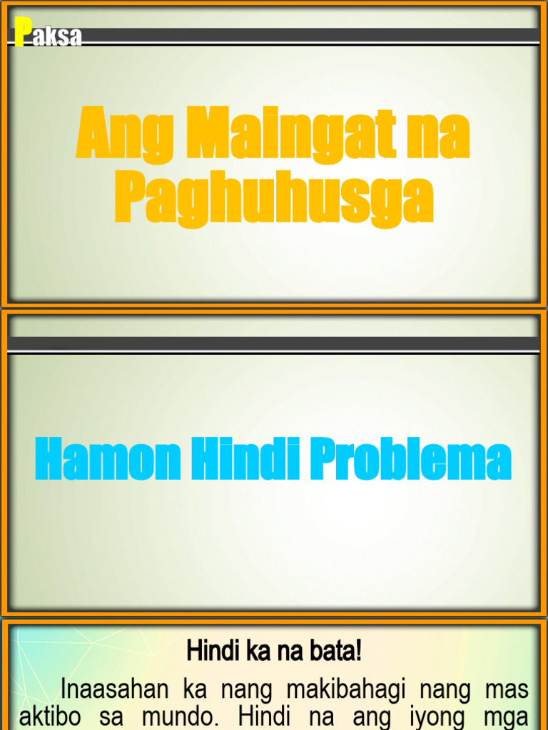 Lesson 9 Ang Maingat Na Paghuhusga | PDF