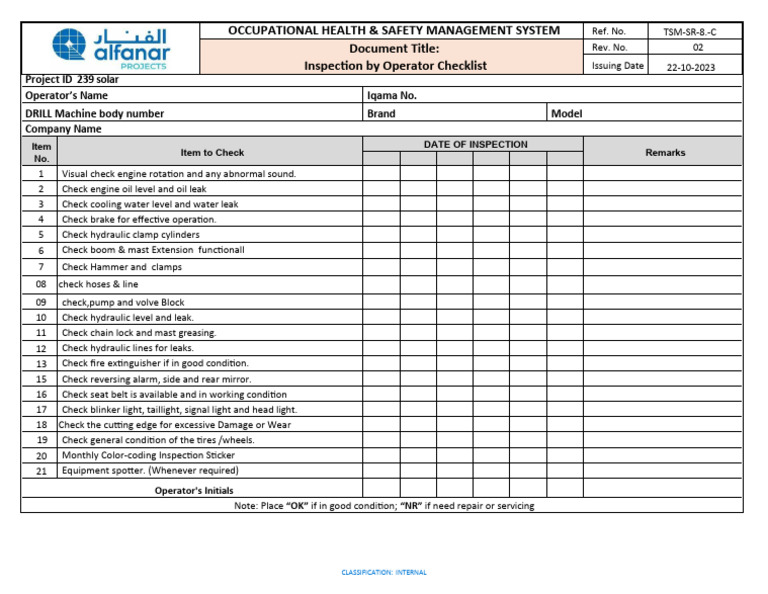 Drilling Machine Check List | PDF