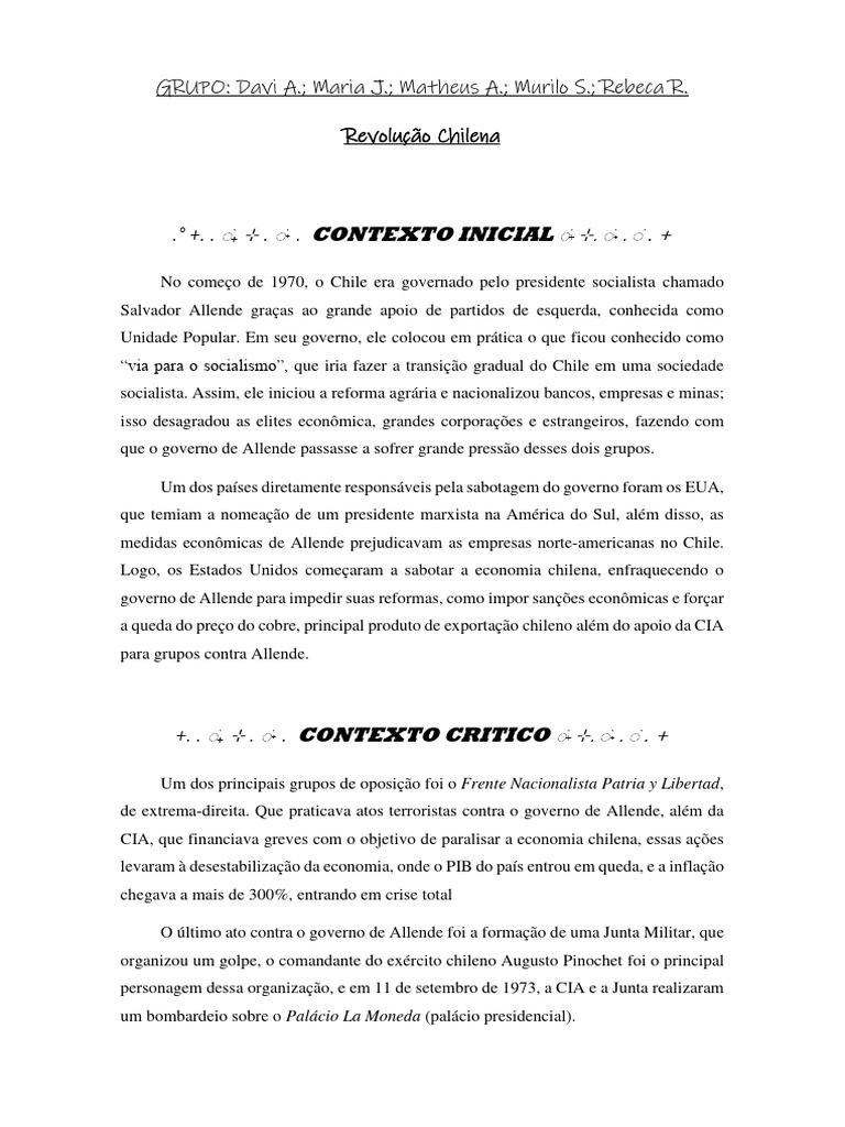 Rev Chile | PDF | Augusto Pinochet | Chile