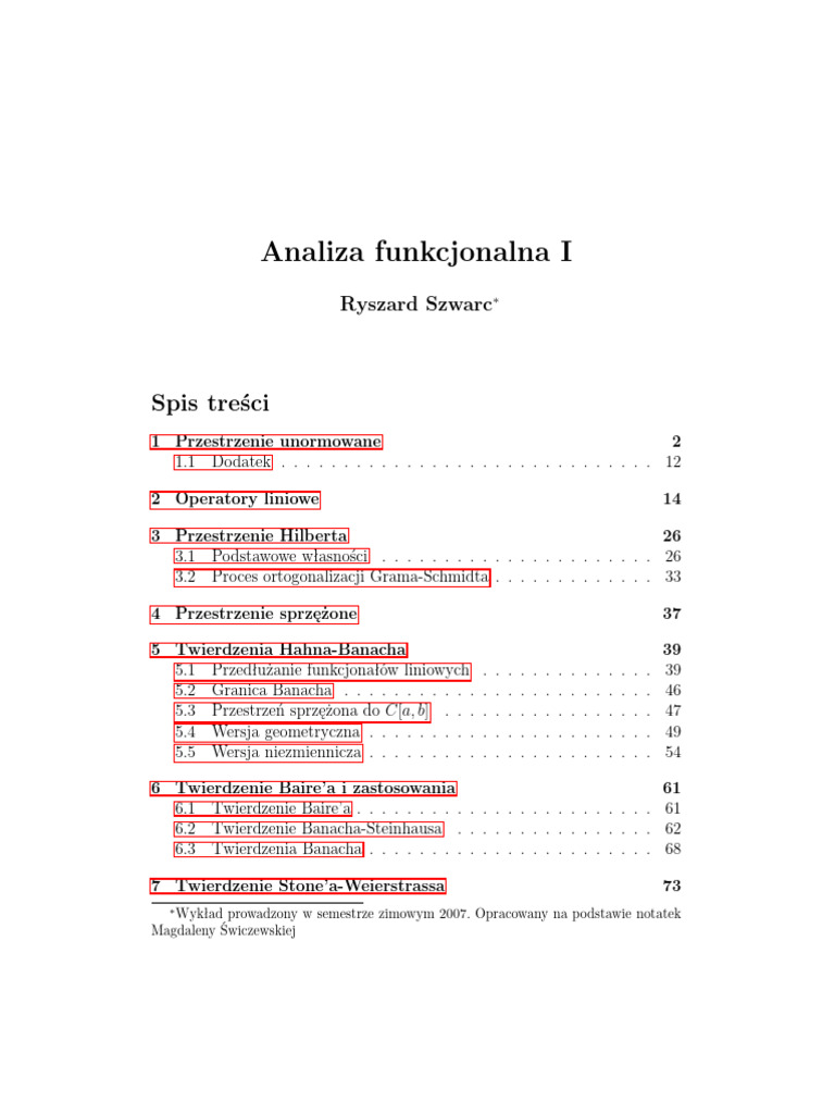 Analiza Funkcjonalna1 | PDF