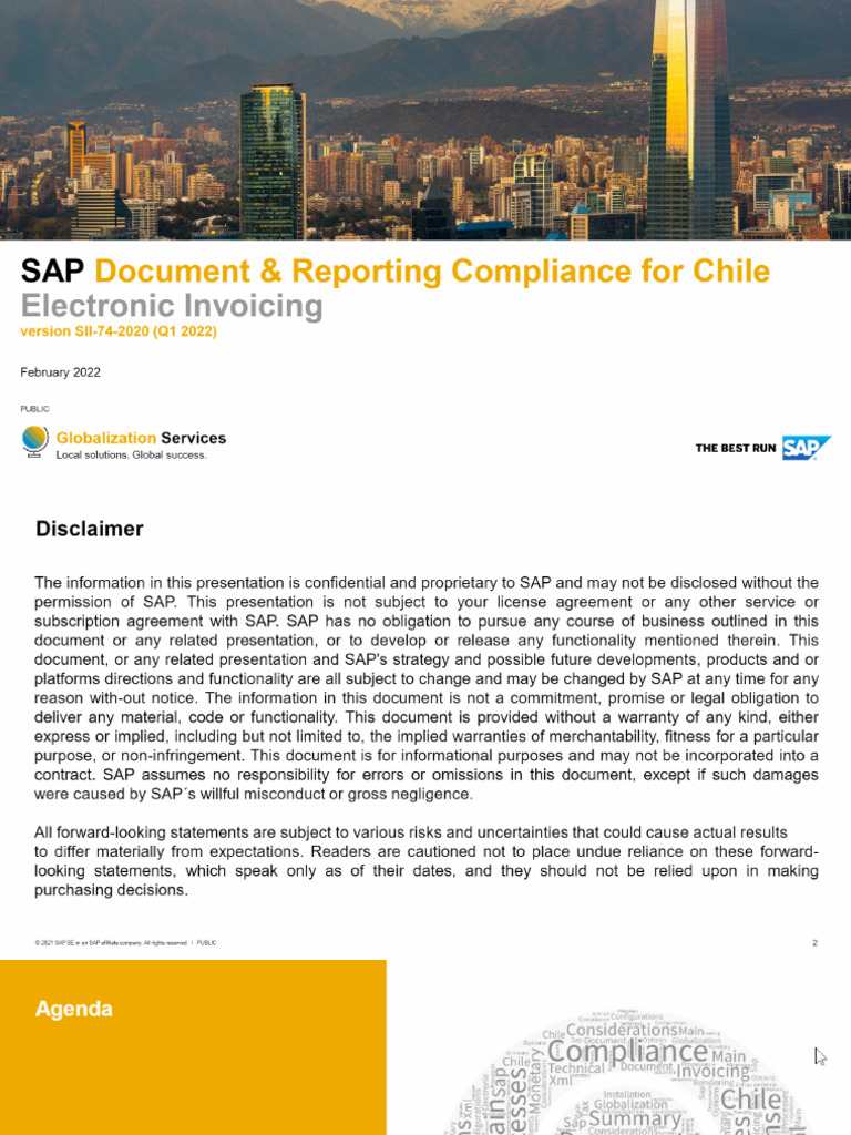 SAP Document & Reporting Compliance For Chile - Electronic Invoicing | PDF