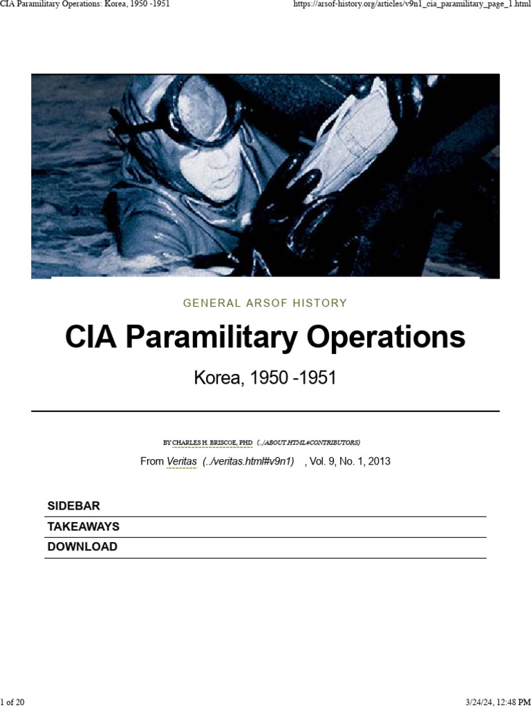 CIA Paramilitary Operations Korea, 1950 - 1951 - Hans Tofte | PDF ...