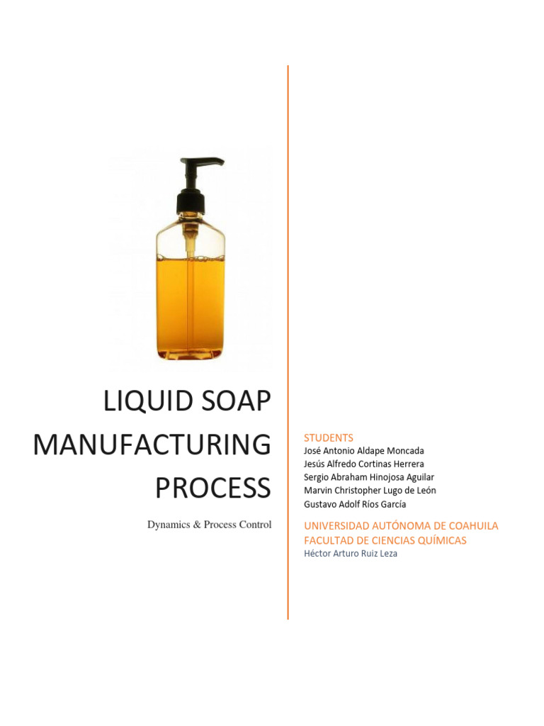 Liquid Soap Manufacturing Process Dynami | PDF | Sodium Hydroxide ...