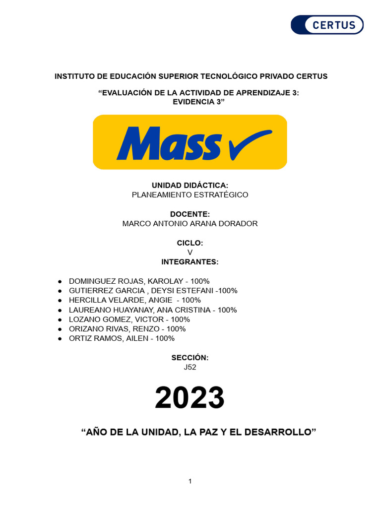 Tiendas Mass - INFORME AA3 Planeamiento Estrategicos | PDF | Transport Layer Security | La ...