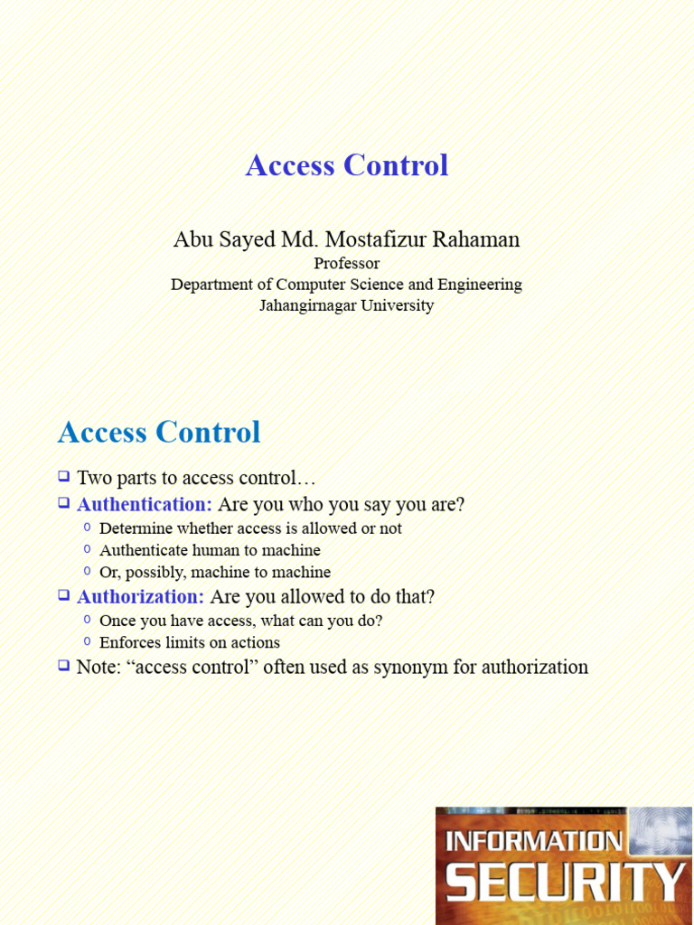 Lecture3 AccessControl | Download Free PDF | Password | Fingerprint