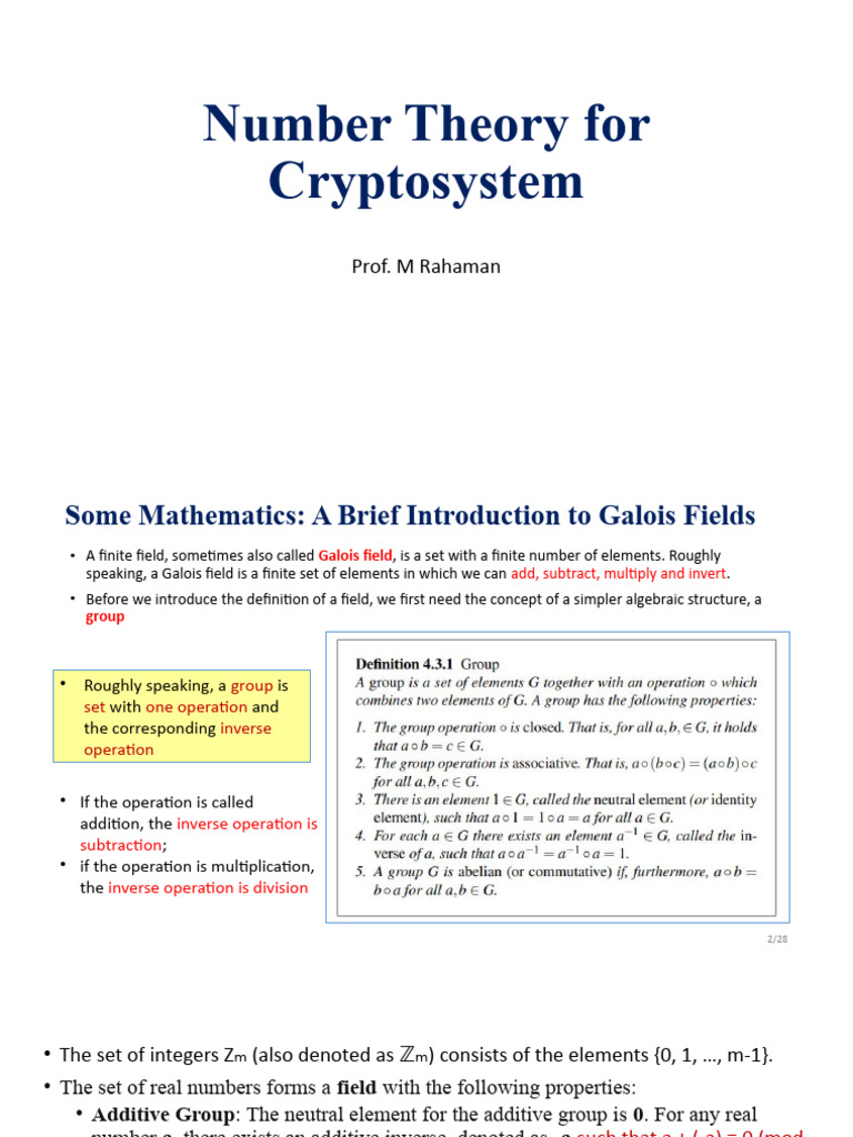 Number Theory | PDF | Field (Mathematics) | Group (Mathematics)