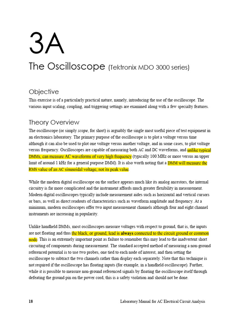 Lab - 2C - Additional User Manuals For Oscilloscope | PDF | Amplitude ...