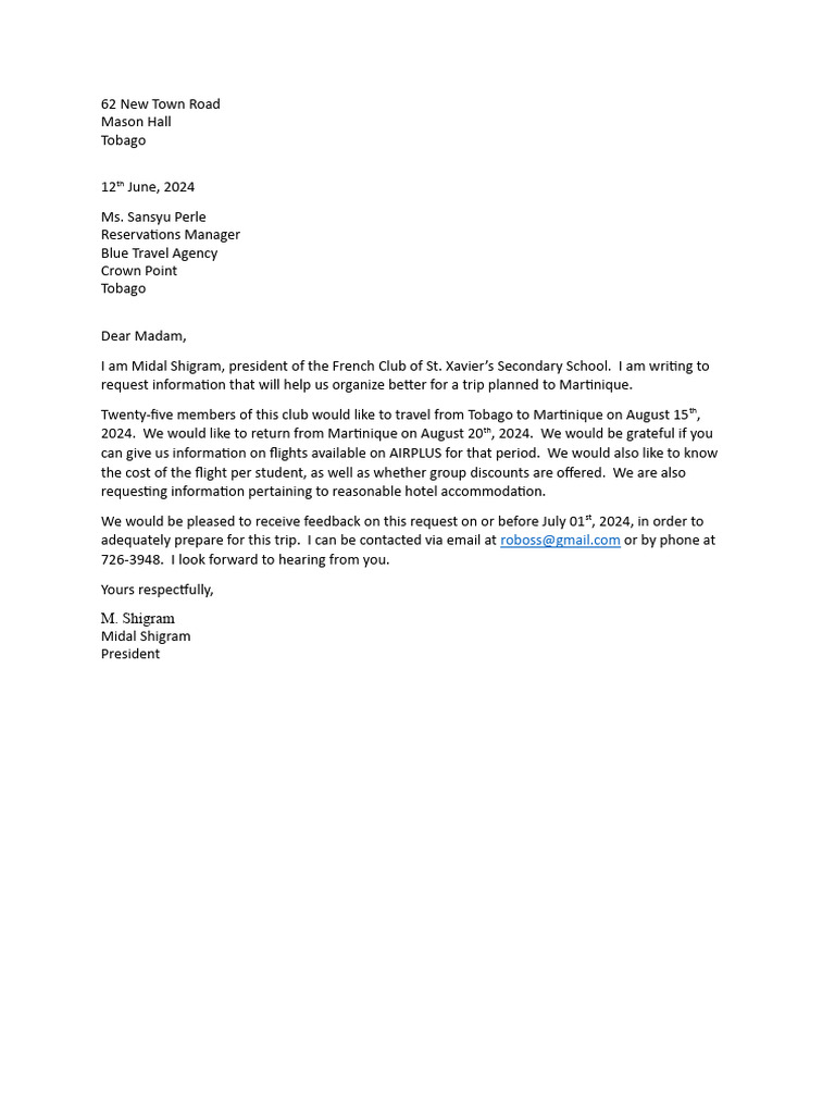 January 2024 - Business Letter | PDF