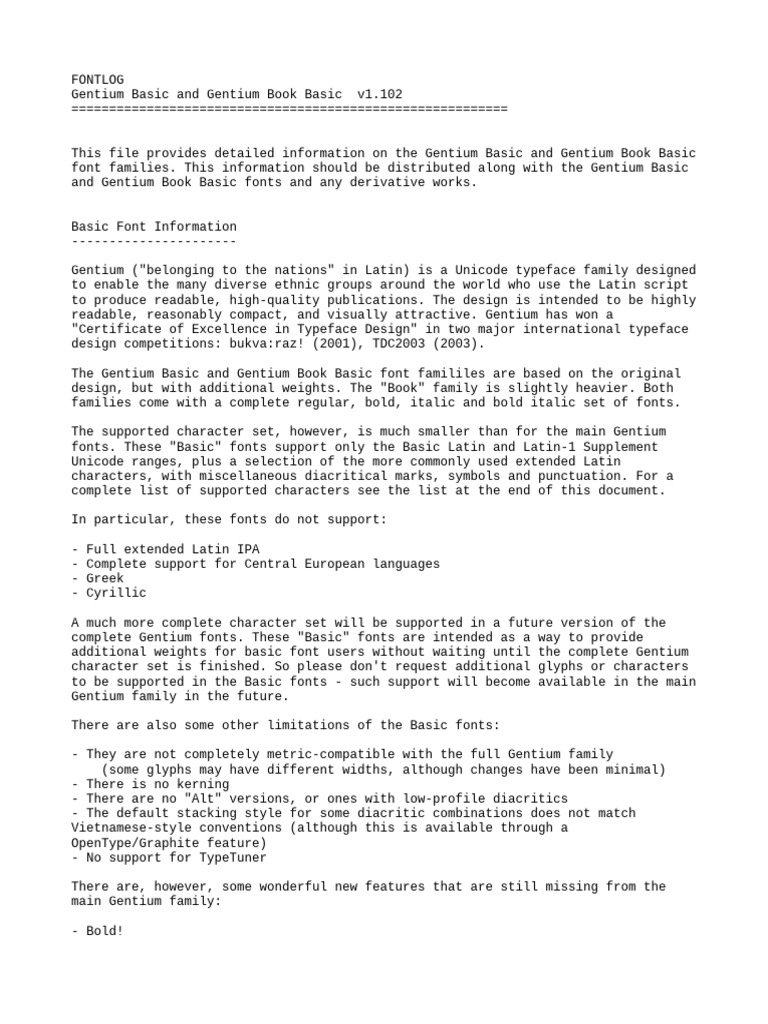 FONTLOG | Download Free PDF | Typefaces | Character Encoding