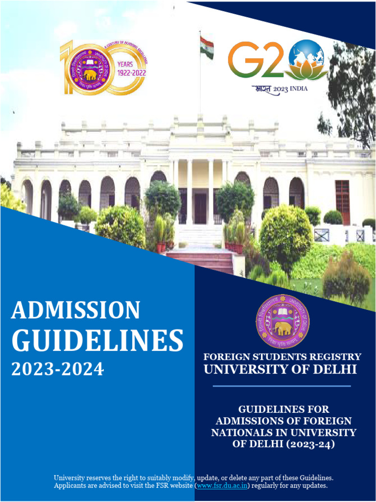 FSR - Admission - Guidelines - 2023-2024 FINAL UPDATED | PDF | Travel ...