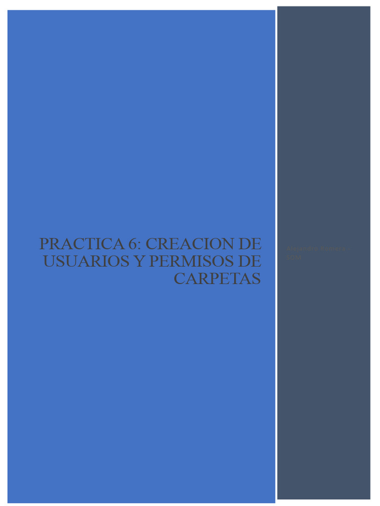 Practica 6 Creacion de Usuarios y Permisos de Carpetas | PDF | Usuario ... Practica 6 Creacion de Usuarios y Permisos de Carpetas | PDF | Usuario ...