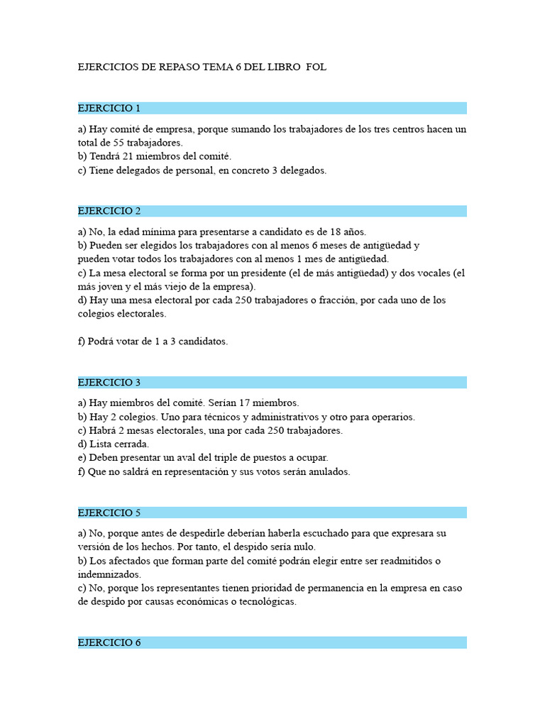 Ejercicios de Repaso Tema 6 Del Libro Fol | PDF | Gobierno