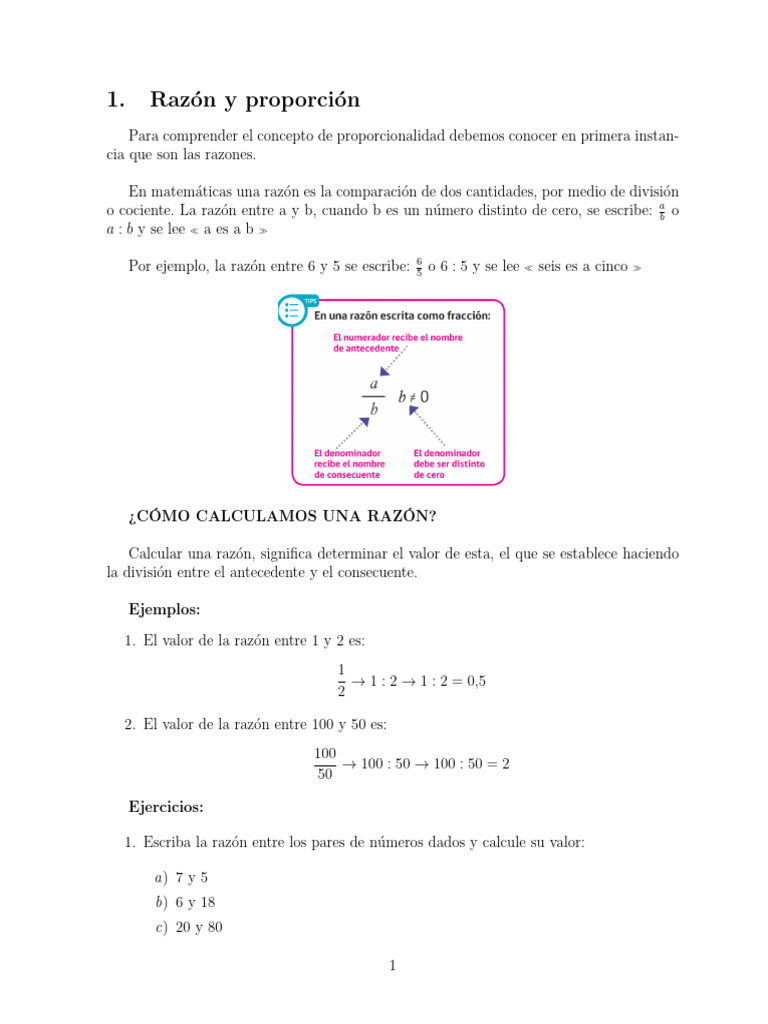 Razon y Proporcion-1 | PDF | Matemáticas