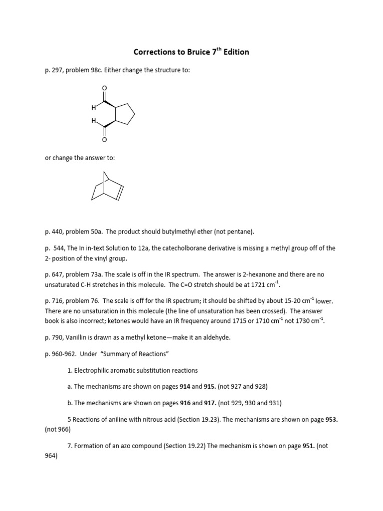 Corrections To Bruice 7th Edition | Download Free PDF | Chemical ...