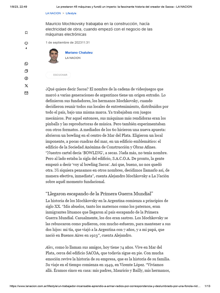 Historia del Imperio Sacoa | PDF | Buenos Aires