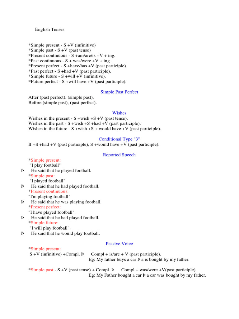 English Tenses | PDF | Syntax | Linguistic Morphology