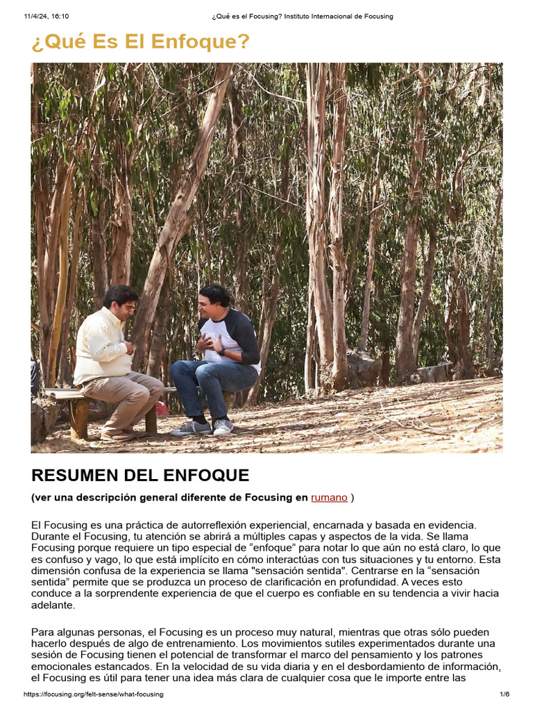 Art Focusin Gendlin Qué Es El Focusing | Descargar gratis PDF ...