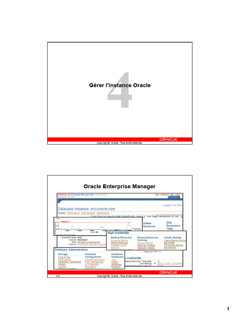 Less04 Instance DEMARRAGE ARRET INSTANCE | PDF | Base de données Oracle ...