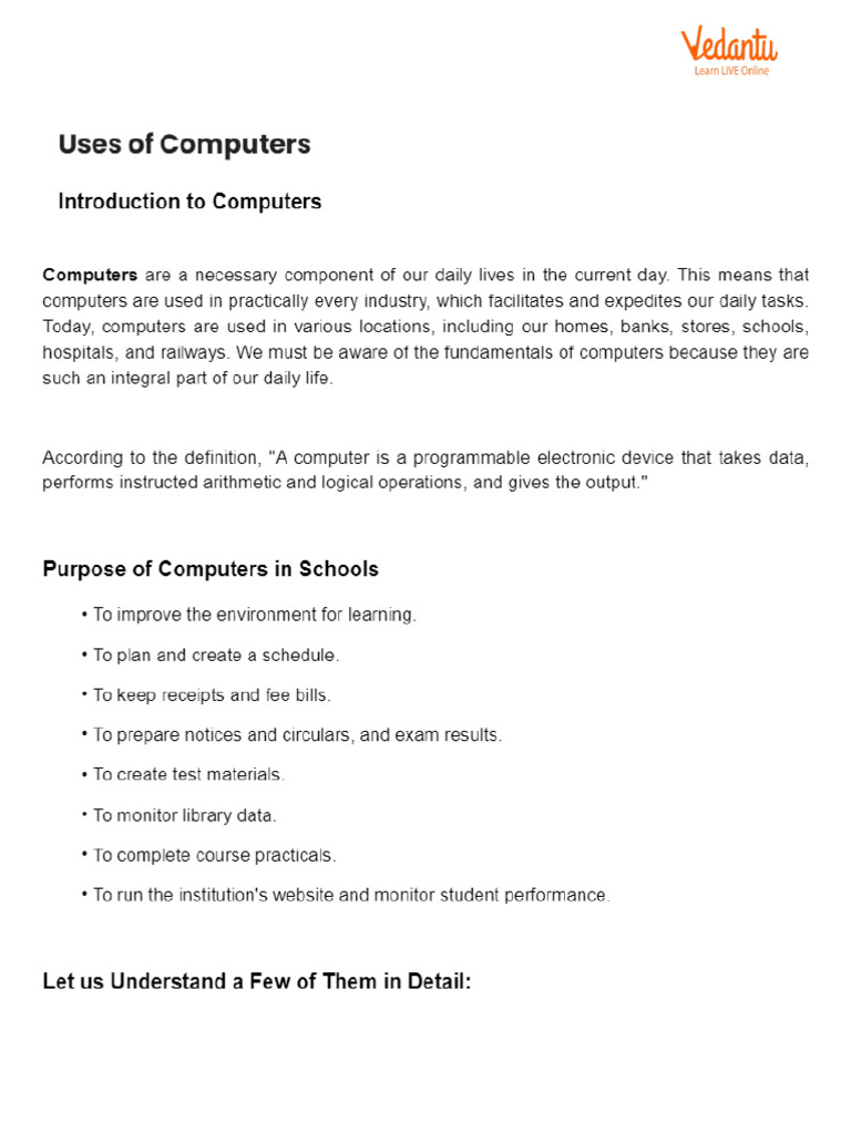 Uses of Computers | PDF
