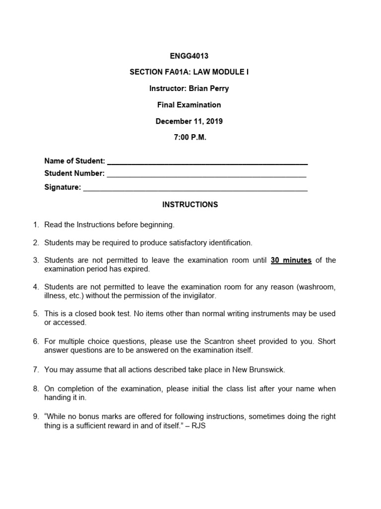 2021.summer Sample Final Examination II | PDF | Legal Liability ...