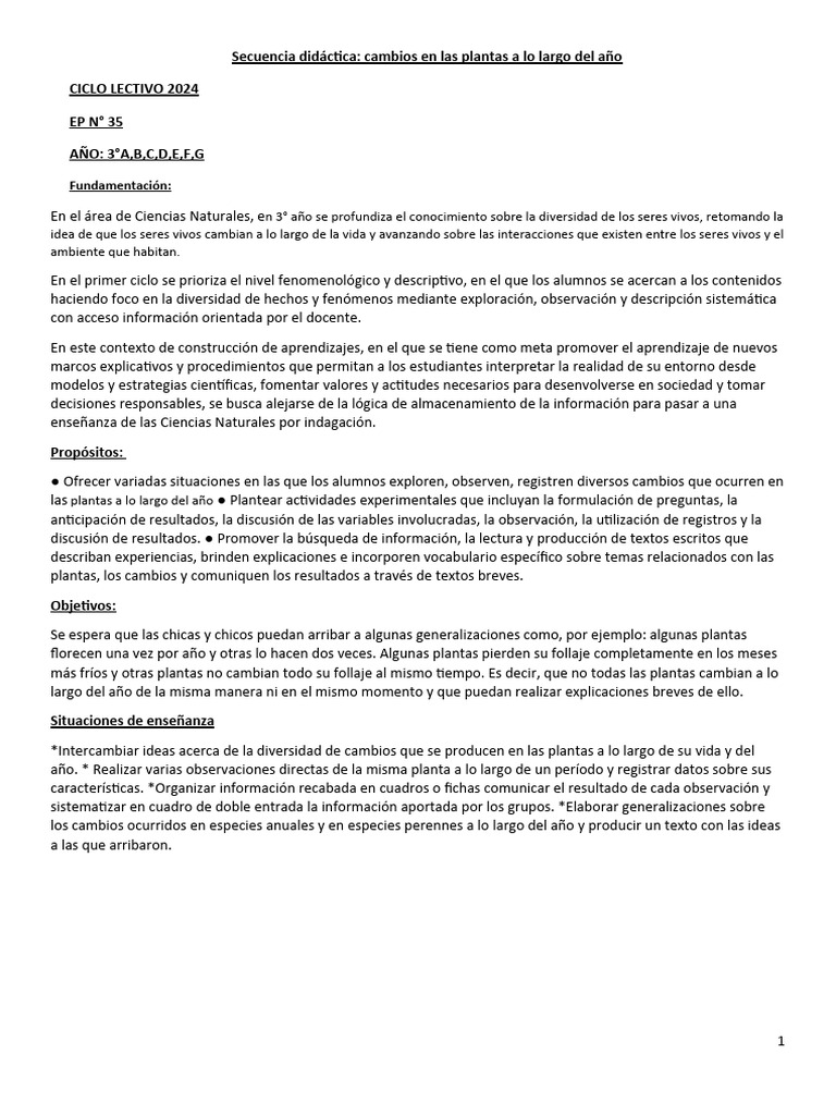 Cambios en Las Plantas-Secuencia | PDF | Plantas | Hoja