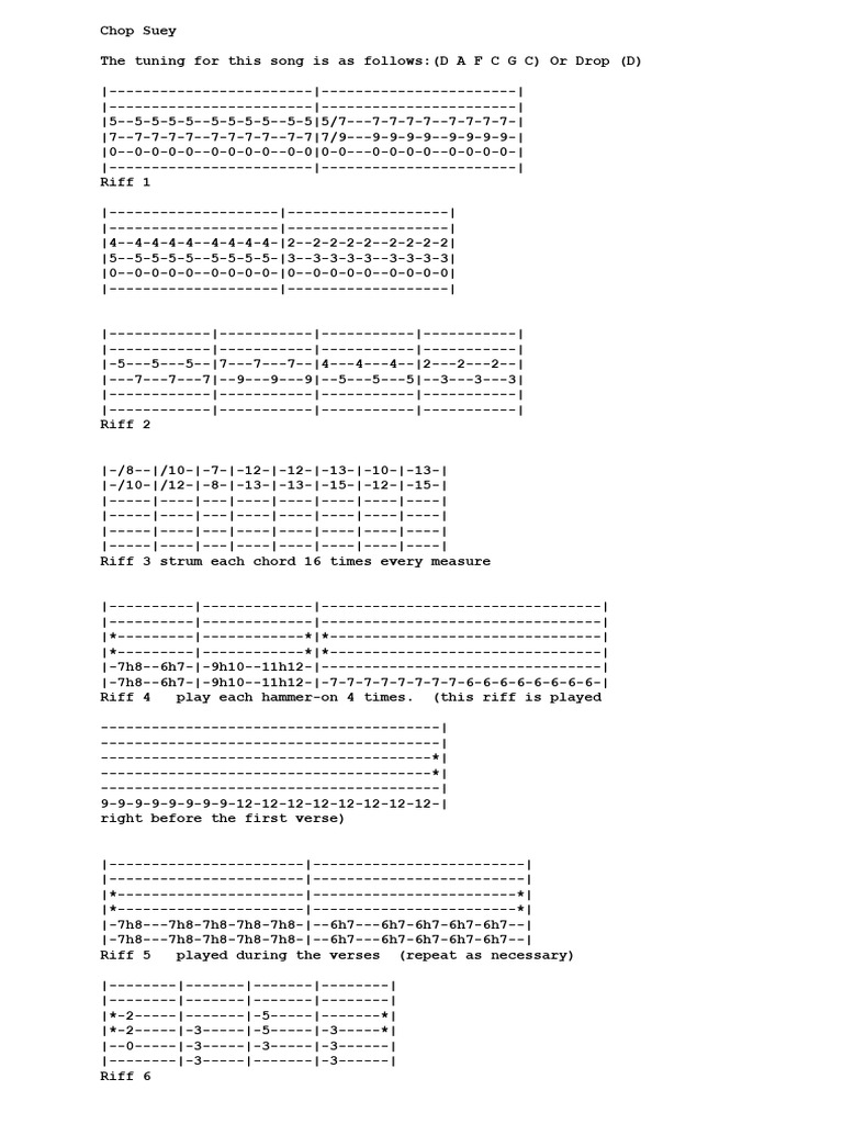 Chop Suey Tabs | Download Free PDF | Musical Forms | Musicology