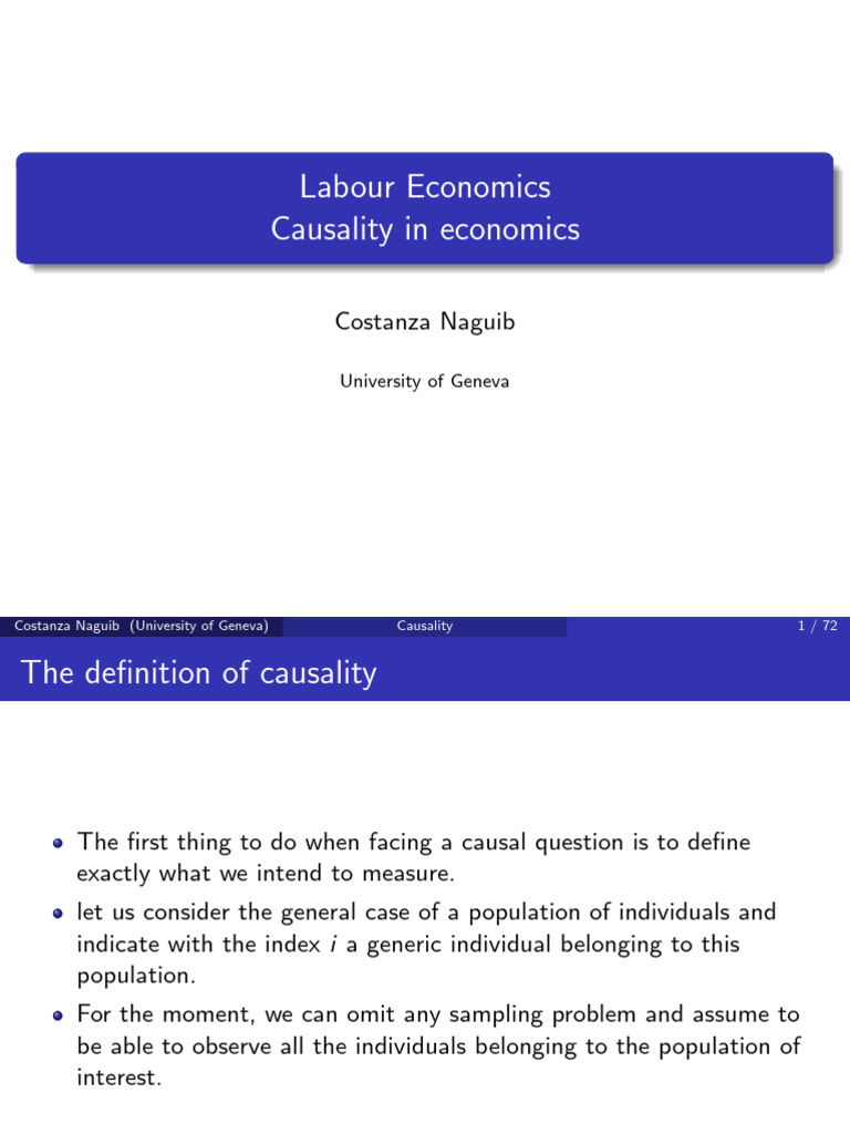 Causality in Economics - Class - 1 - 2 | PDF | Experiment | Causality
