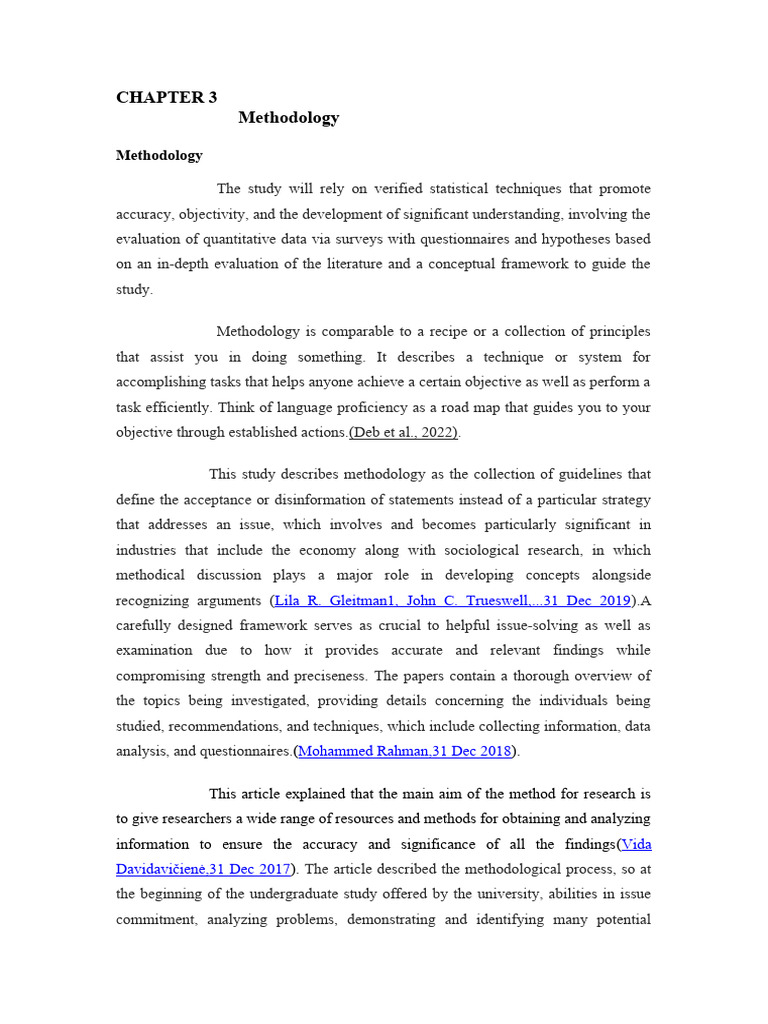 Chapter 3 Methodology11 | PDF | Positivism | Quantitative Research